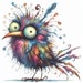 Frazzled Bird Clip Art 10 High Res Watercolor Jpgs for Junk Journaling ...