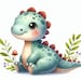 Cute Dinosaur Clip Art 10 High Res Watercolor Jpgs for Junk Journaling ...