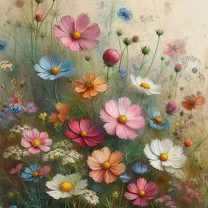 Meadow Flowers Clip Art Bundle 10 High Res Watercolor Jpgs for Junk ...