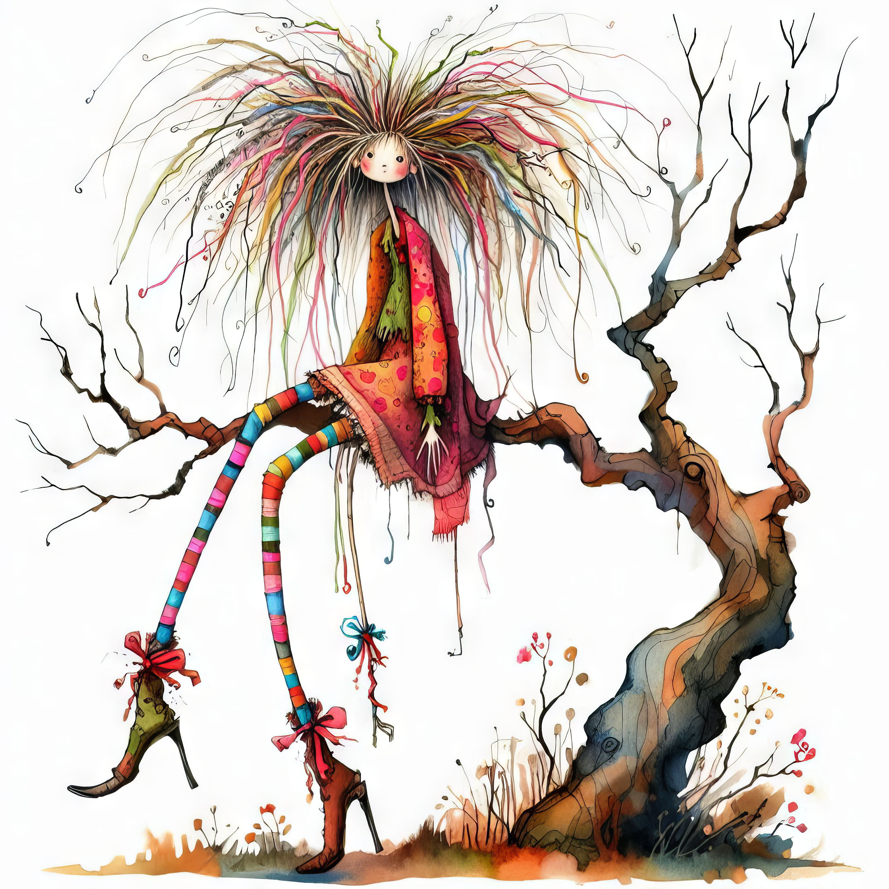 Quirky Tree: Clip Art, 10 High Res Watercolor Jpgs, Junk Journaling ...