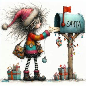 Quirky Letter to Santa: Clip Art 10 High Res Watercolor Jpgs Junk ...
