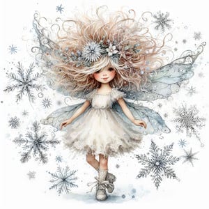 Snowflake Fairy Princess: Clip Art, 10 High Res Watercolor Jpgs, Junk ...