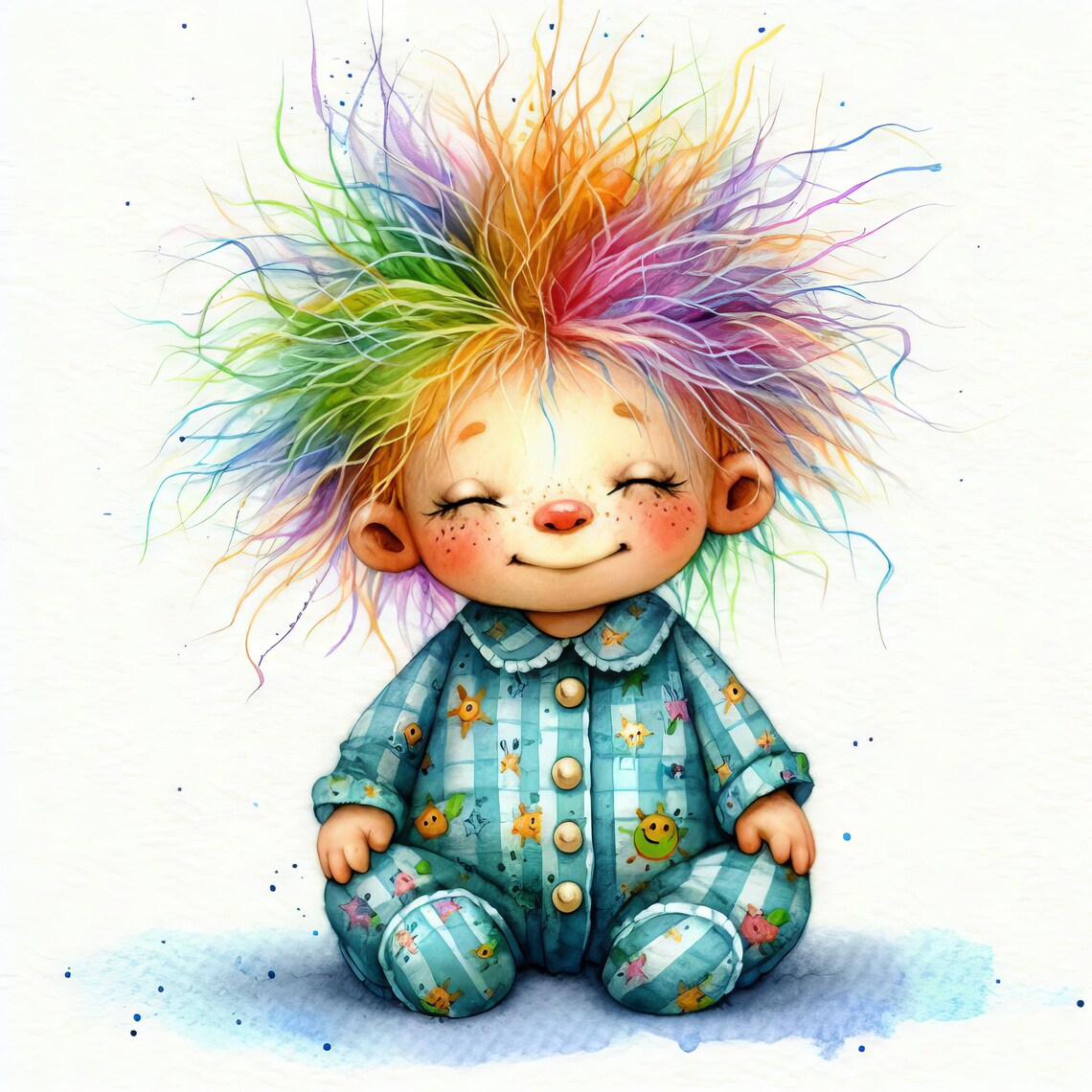 Bedtime for Little Boy: Clip Art, 10 High Res Watercolor Jpgs ,junk ...