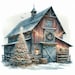 Christmas on the Farm Clip Art 10 High Res Watercolor Jpgs Junk ...