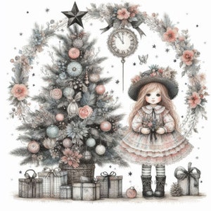 Shabby Chic Christmas: Clip Art, 10 High Res Watercolor Jpgs, Junk ...