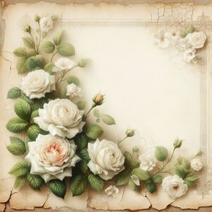 White Rose Paper Clip Art 10 High Res Watercolor Jpgs for Junk ...