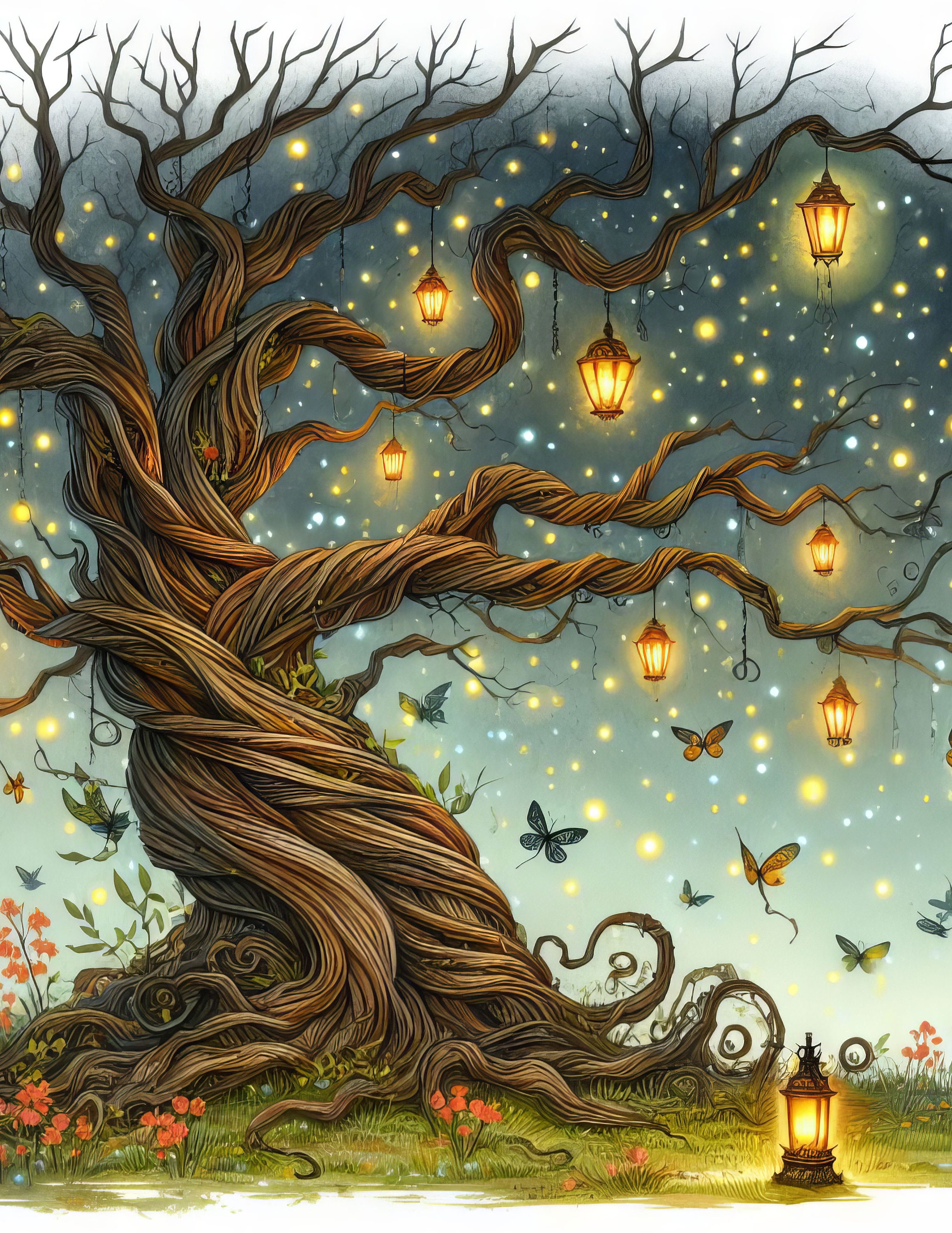 Firefly Tree Clipart Bundle 10 High Res Watercolor Jpgs for Junk ...