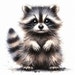 Cute Raccoon Clip Art 10 High Res Watercolor Jpgs for Junk Journaling ...