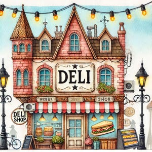 Deli Shop 10 High Res Watercolor Jpgs Junk Journaling, Scrapbooking ...