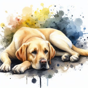 Yellow Lab Clip Art 10 High Res Watercolor Jpgs for Junk Journaling ...