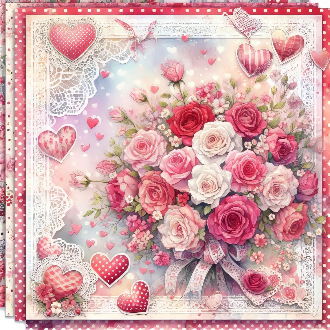 Valentine Calico Paper: Clip Art 10 High Res Watercolor Jpgs Junk ...