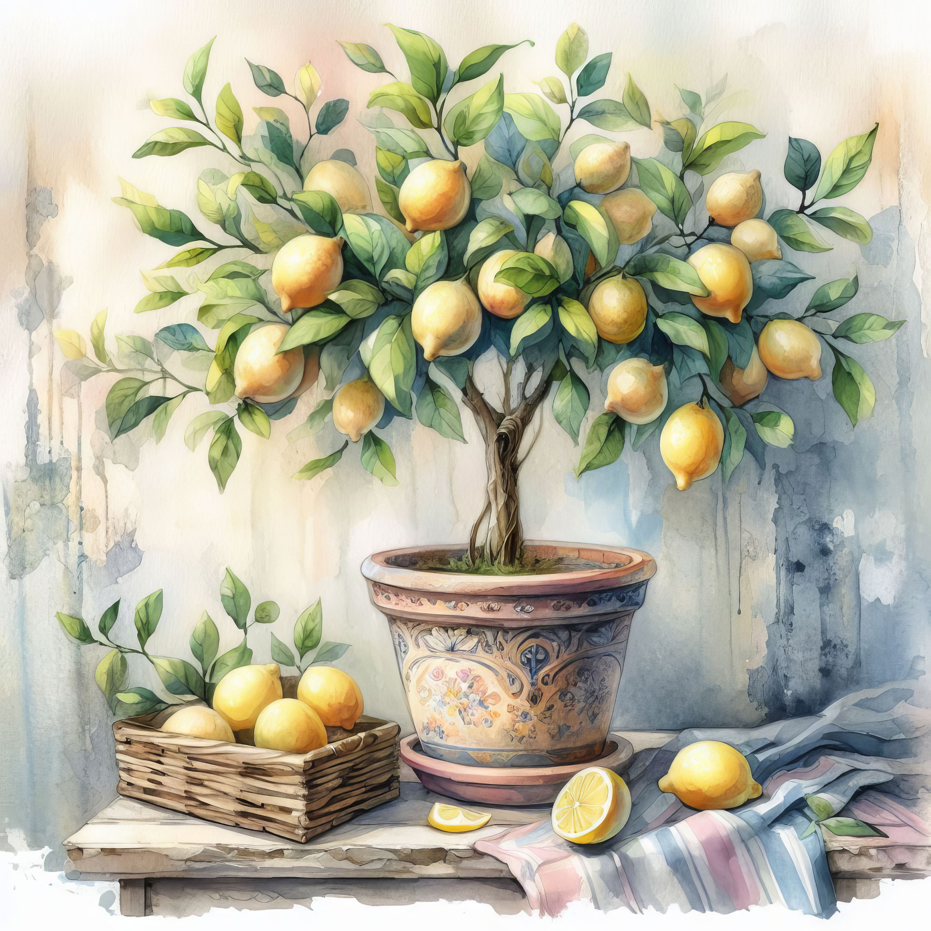 Lemon Tree: Clip Art 10 High Res Watercolor Jpegs for Junk Journaling ...