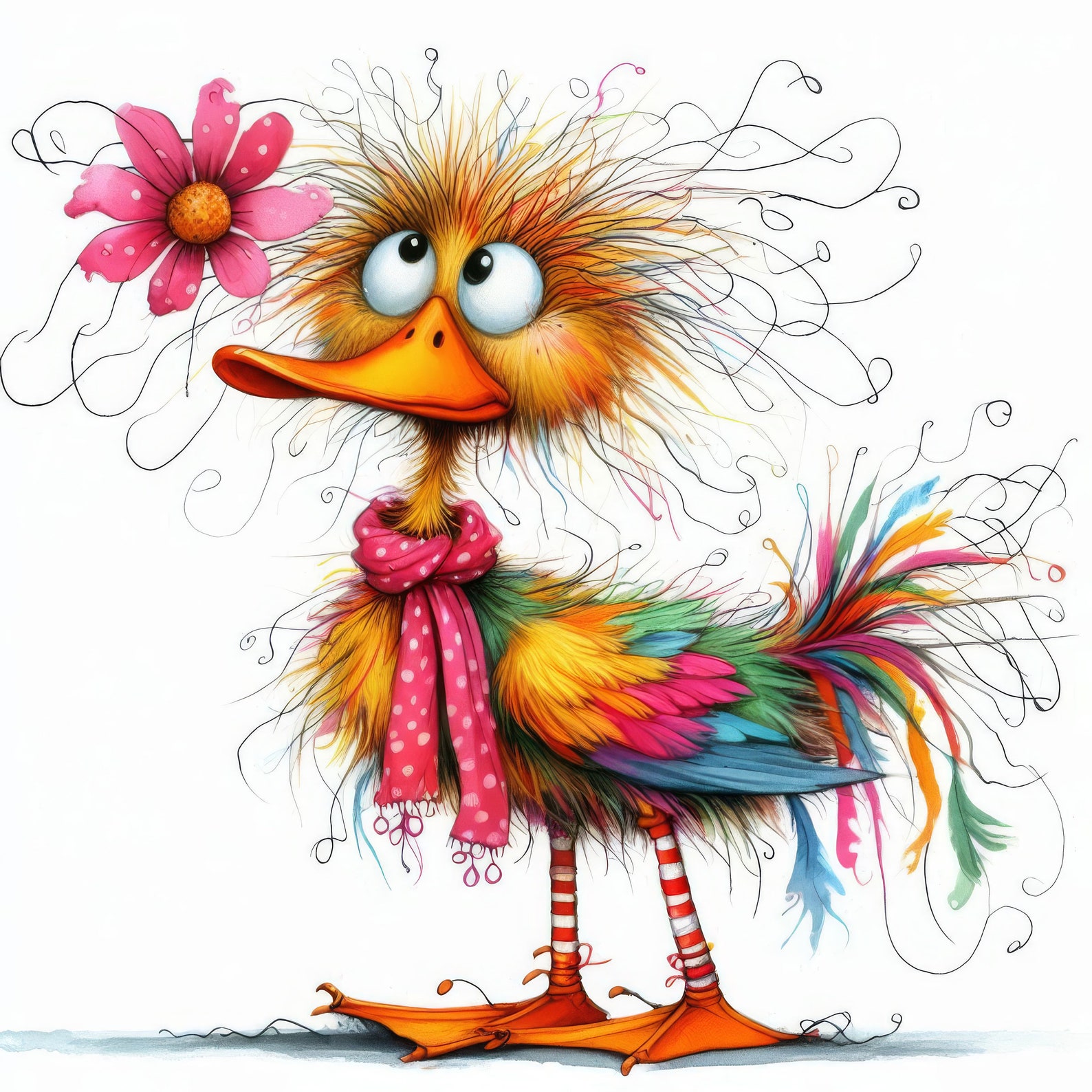Frazzled Duck: Clip Art, 10 High Res Watercolor Jpgs, Junk Journaling ...