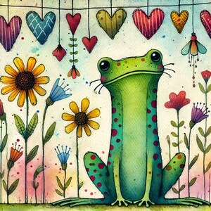 In Love With Frogs Clip Art 10 High Res Watercolor Jpgs Junk Journaling ...