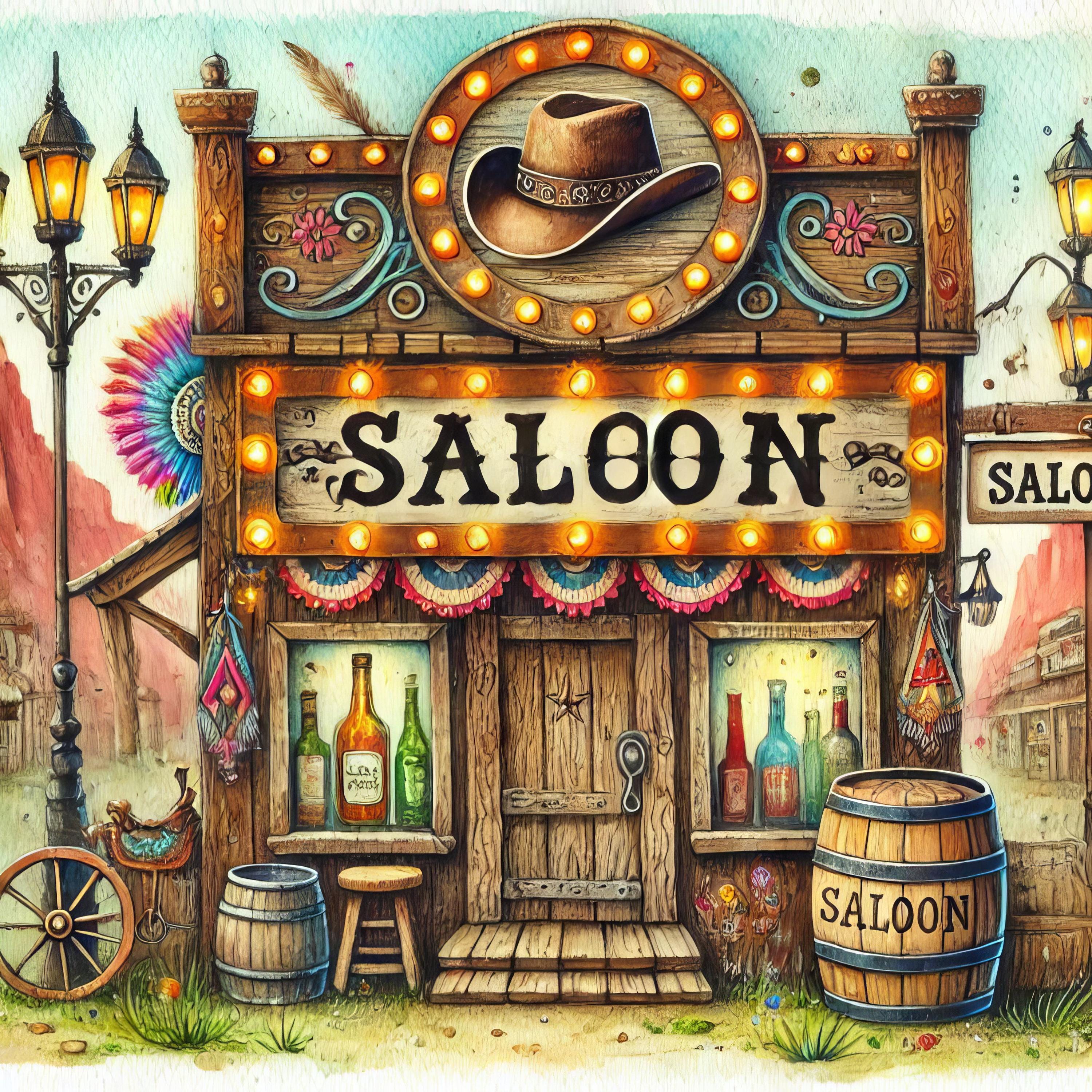 Whimsical Saloon: 10 High Res Watercolor Jpgs Junk Journaling ...