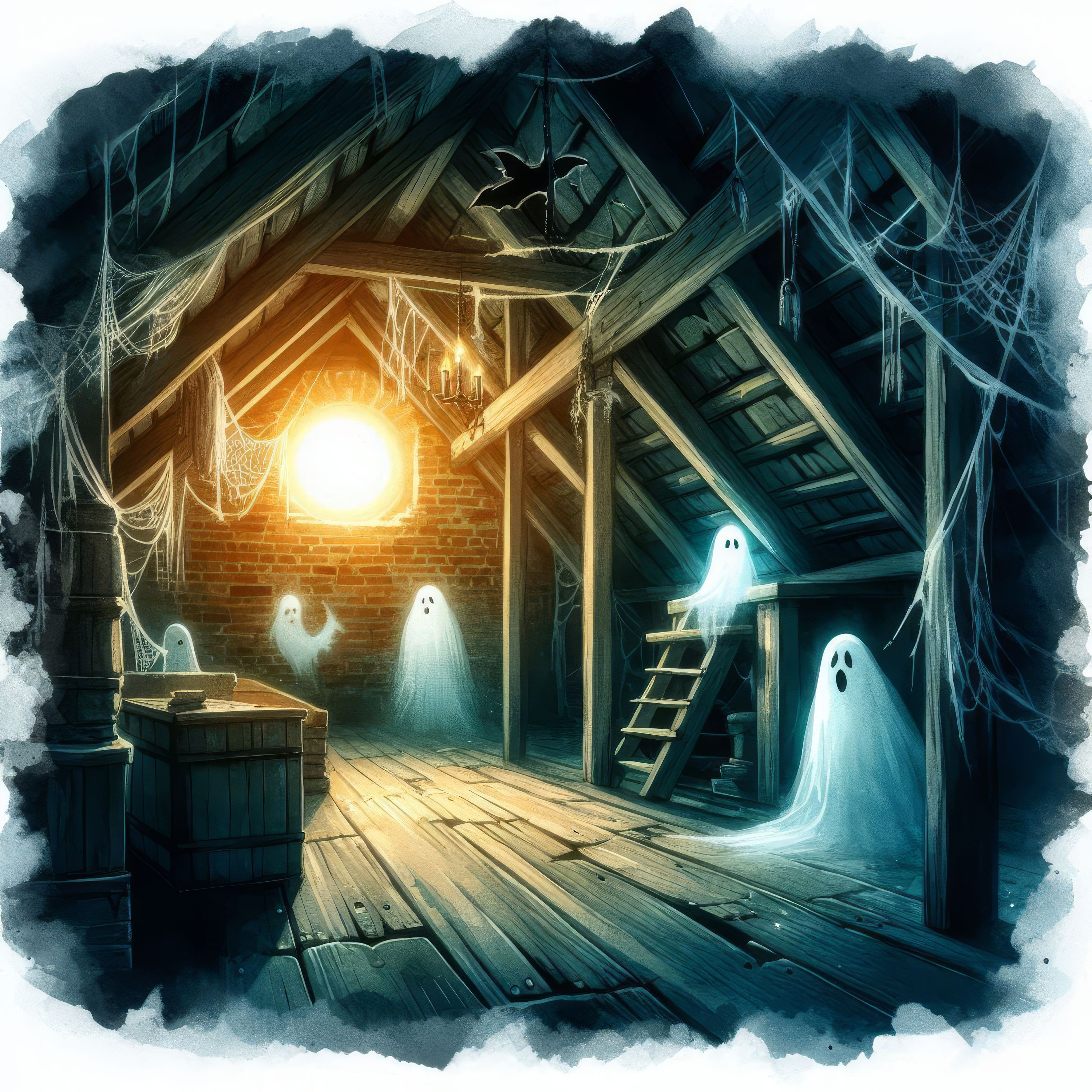 Haunted Attic: Clip Art, 10 High Res Watercolor Jpgs, Junk Journaling ...