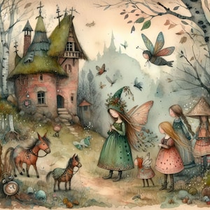 Whimsical Fairy Clip Art 10 High Res Watercolor Jpgs for Junk ...