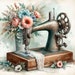 Vintage Sewing Machine: Clip Art Bundle 10 High Res Watercolor Jpgs for ...