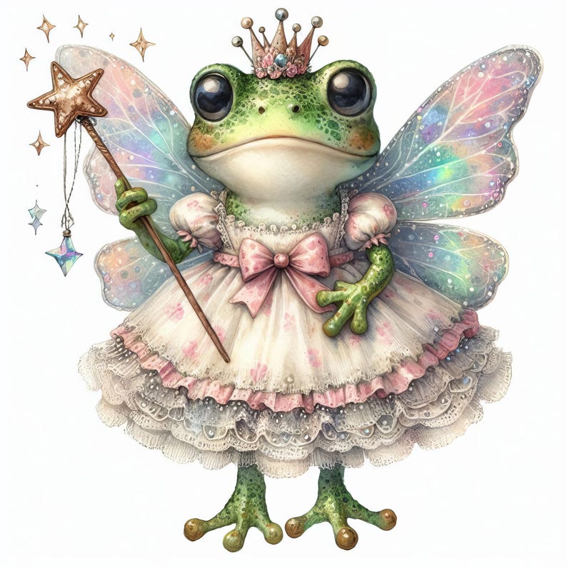 Frog Fairy 10 High Res Watercolor Jpgs Junk Journaling, Scrapbooking ...
