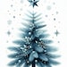Nordic Blue Christmas Tree Clipart Bundle 10 High Res Watercolor Jpgs ...