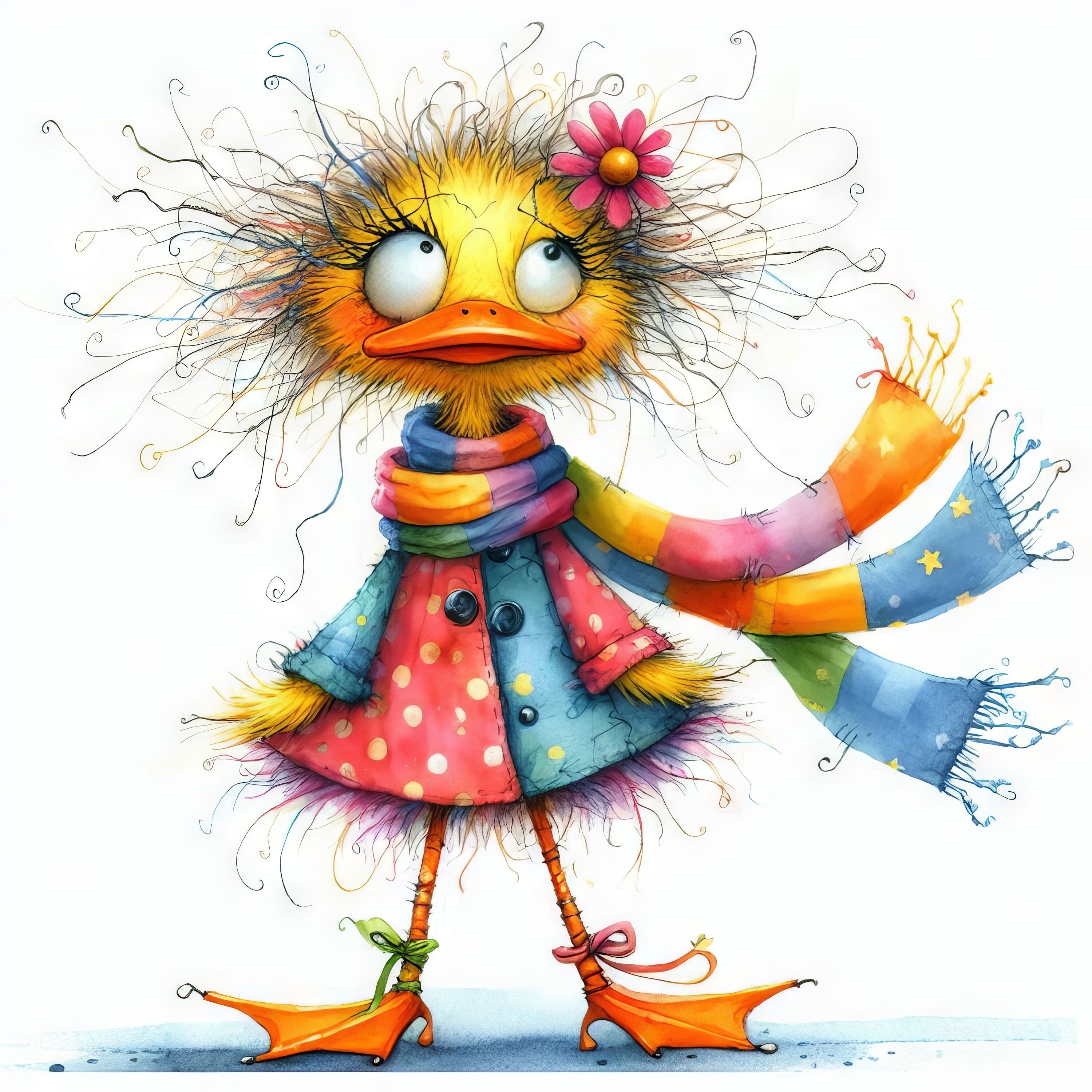 Frazzled Duck Clip Art 10 High Res Watercolor Jpgs for Junk Journaling ...