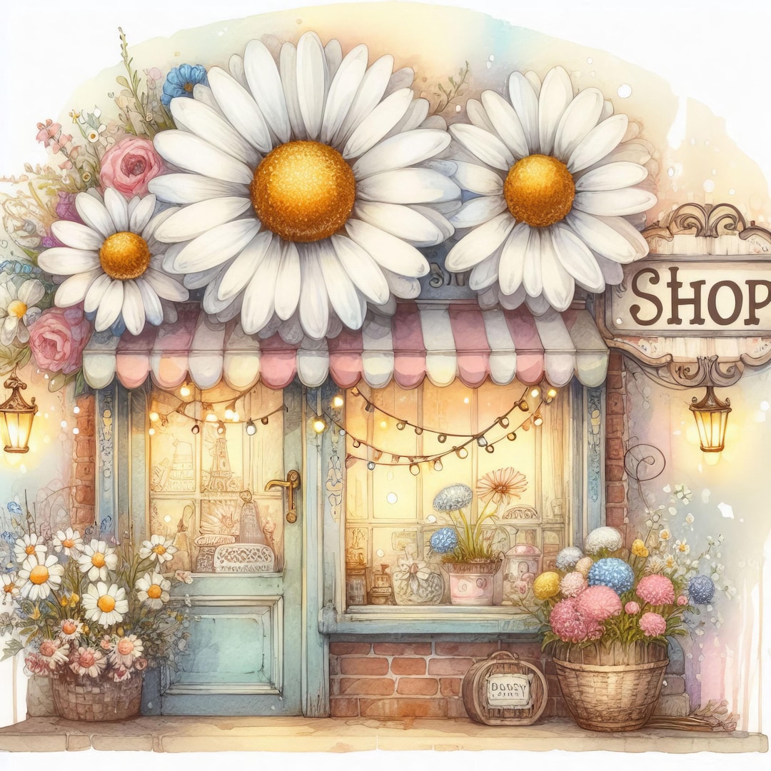 Daisy Shop: Clipart, 10 High Res Watercolor Jpgs, Junk Journaling ...