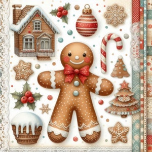 Gingerbread Man Paper: Clip Art 10 High Res Watercolor Jpgs Junk ...