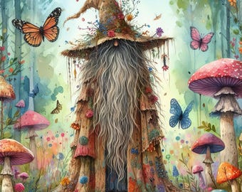 Frazzled Wizard Clip Art 12 High Res Watercolor Jpgs for Junk Journals ...
