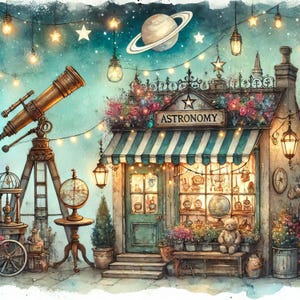 Astronomy Shop: 10 High Res Watercolor Jpgs. Junk Journaling ...