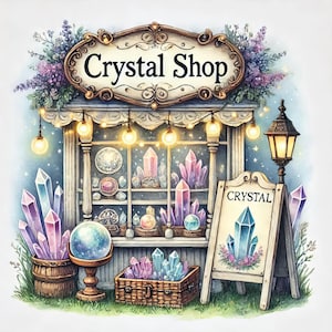Crystal Shop: 10 High Res Watercolor Jpgs, Junk Journaling ...