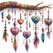 Hanging Boho Hearts: Clip Art 10 High Res Watercolor Jpgs Junk ...