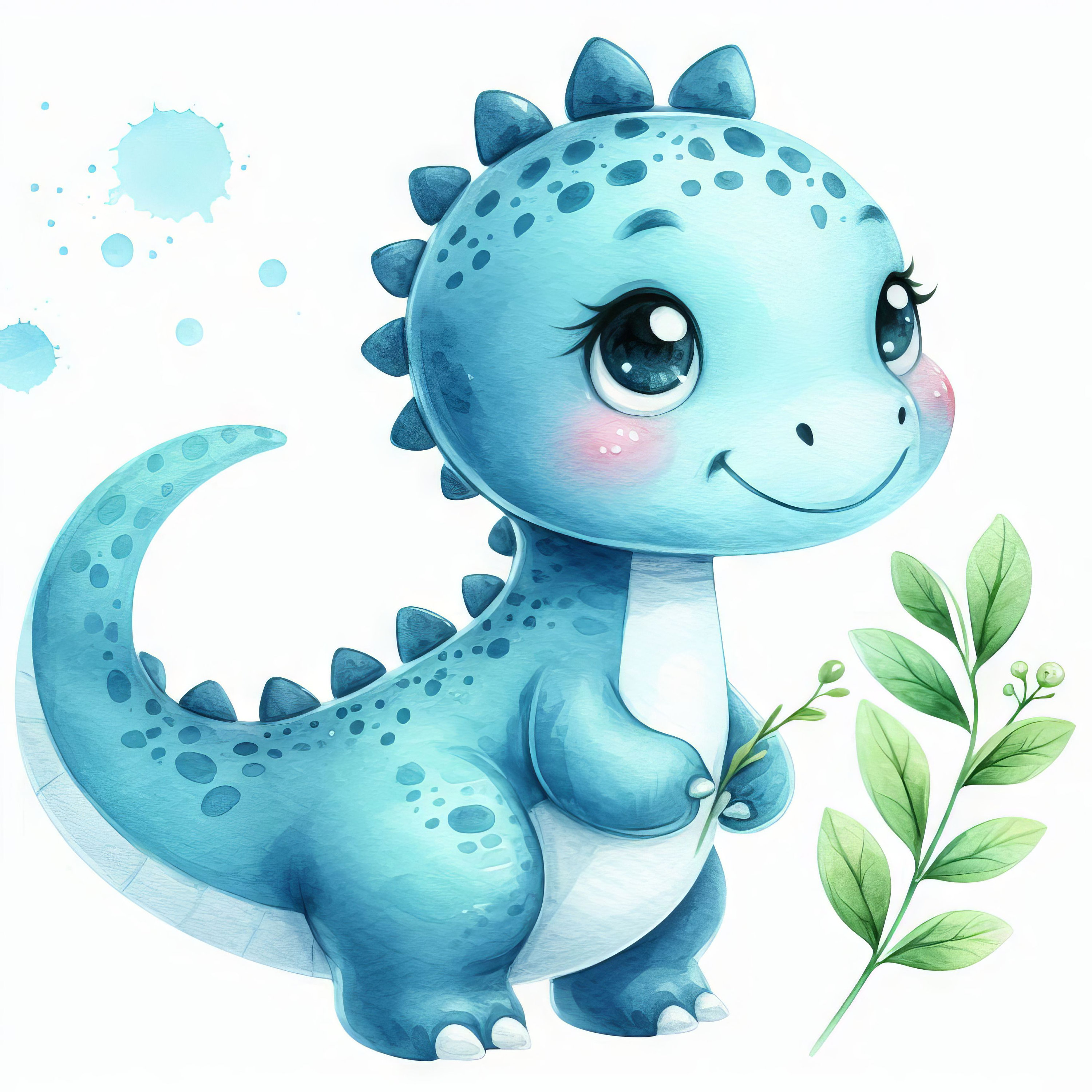 Cute Dinosaur: Clip Art, 10 High Res Watercolor Jpgs, Junk Journaling ...