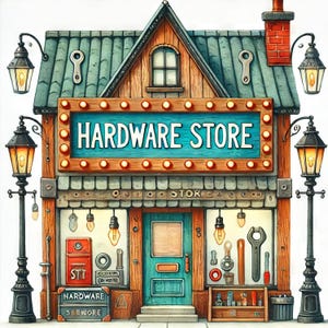 Watercolor Hardware Store Clipart: Junk Journal Ephemera (digital ...