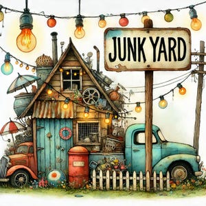 Junkyard 10 High Res Watercolor Jpgs Junk Journaling, Scrapbooking ...