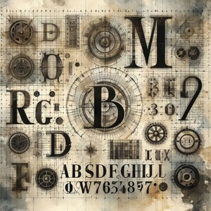 Grunge Letters and Numbers Clip Art Bundle 10 High Res Watercolor Jpgs ...