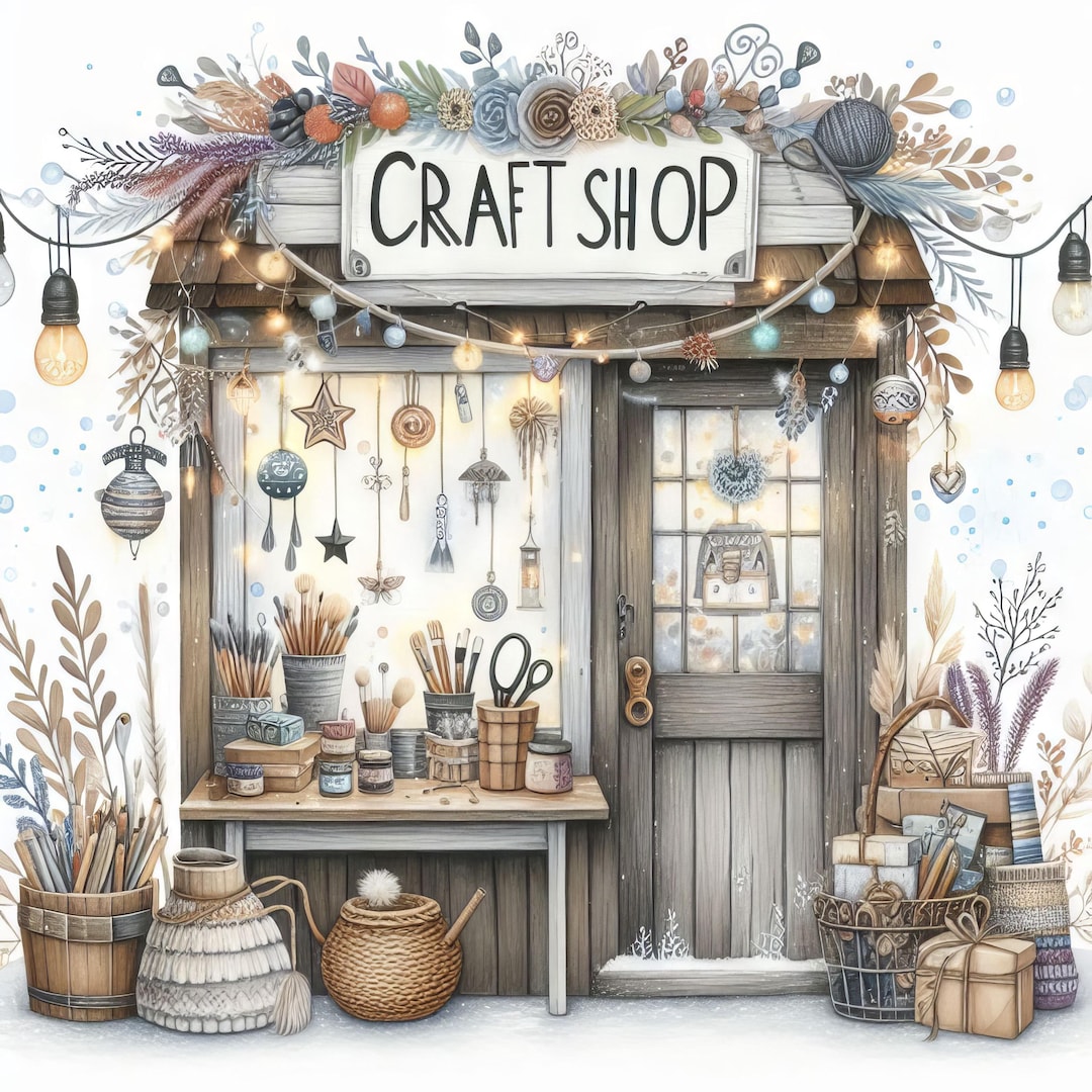 Craft Shop Clip Art 10 High Res Watercolor Jpgs Junk Journaling ...