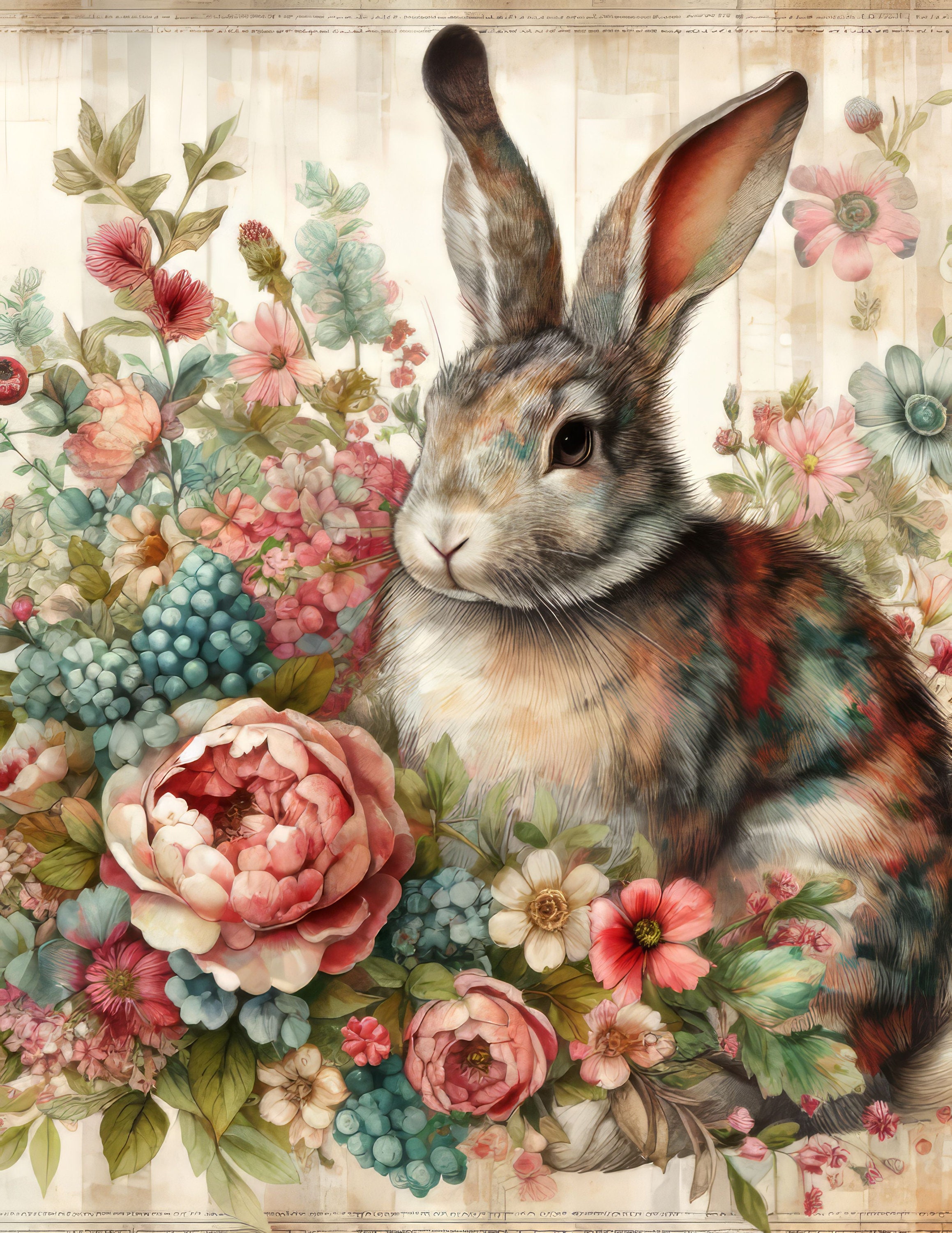 Vintage Brown Rabbit Clipart Bundle 10 High Res Watercolor Jpgs for ...