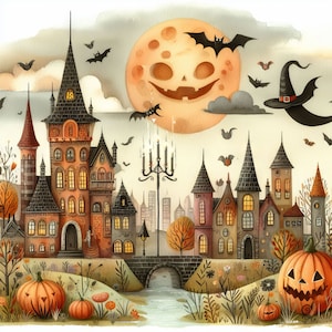 Whimsical Halloween Clip Art 10 High Res Watercolor Jpgs for Junk ...
