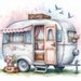 Cozy Whimsical Camper Clip Art 10 High Res Watercolor Jpgs for Junk ...