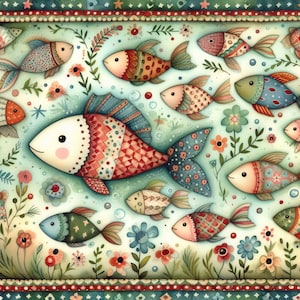 Calico Fish: Clip Art, 10 High Res Watercolor Jpgs, Junk Journaling ...