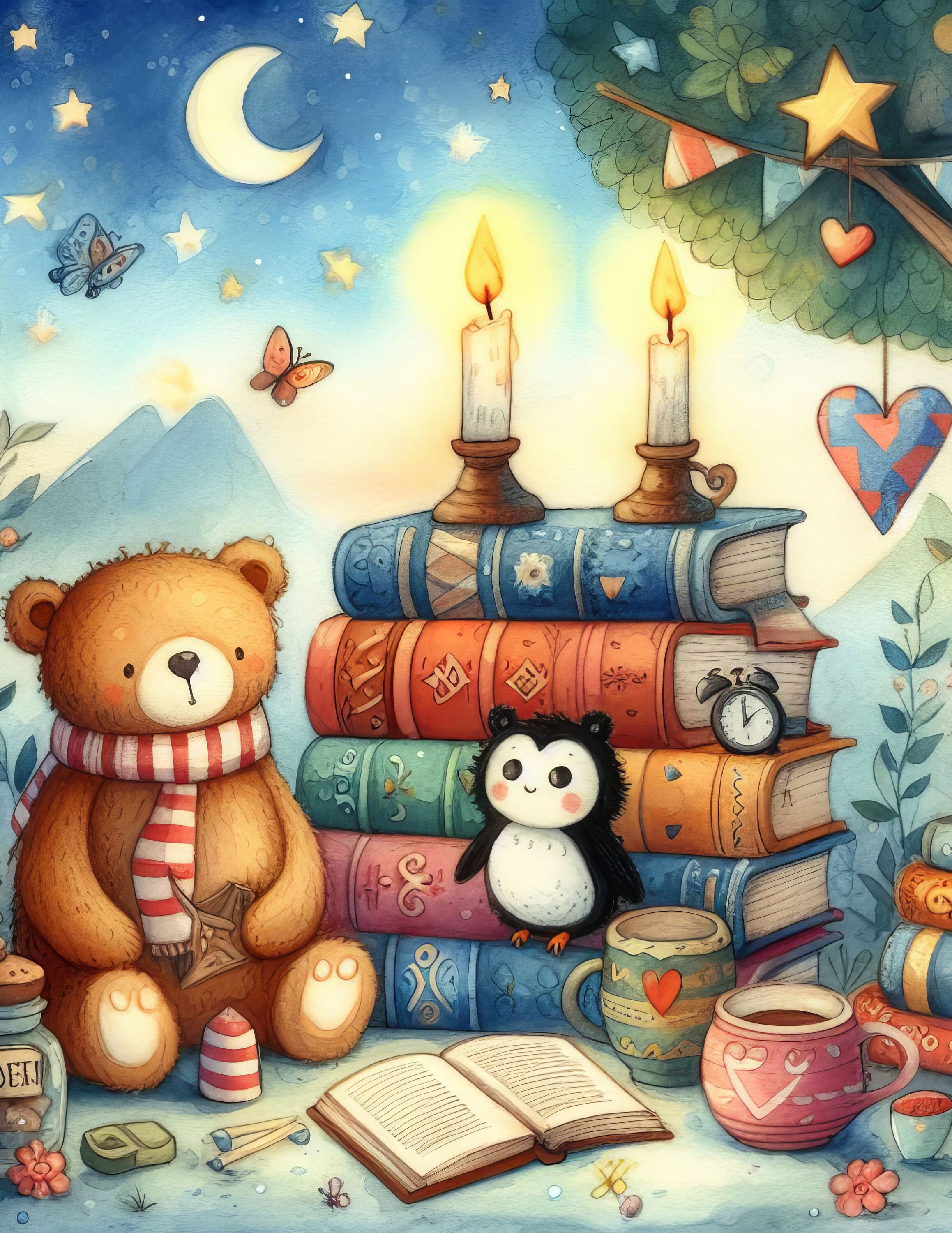 Imaginative Reading Clip Art Bundle 10 High Res Watercolor Jpgs for ...