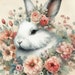 Vintage White Rabbit Bundle 10 High Res Watercolor Jpgs for Junk ...