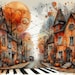 Quirky Fall Town: 10 High Res Watercolor Jpgs, Junk Journaling ...