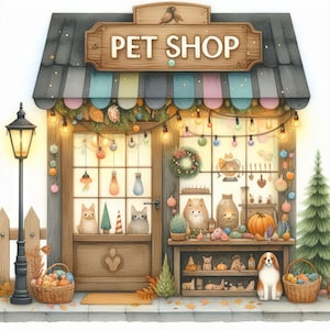 Pet Shop Clip Art 10 High Res Watercolor Jpgs Junk Journaling ...