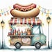 Hot Dog Stand Clip Art 10 High Res Watercolor Jpgs Junk Journaling ...