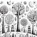 Adult Coloring Pages Whimsical Trees Clip Art 10 High Res Watercolor ...