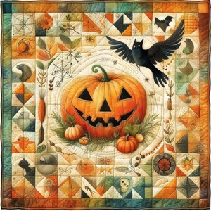 Halloween Quilts Clip Art Bundle 10 High Res Watercolor Jpgs for Junk ...