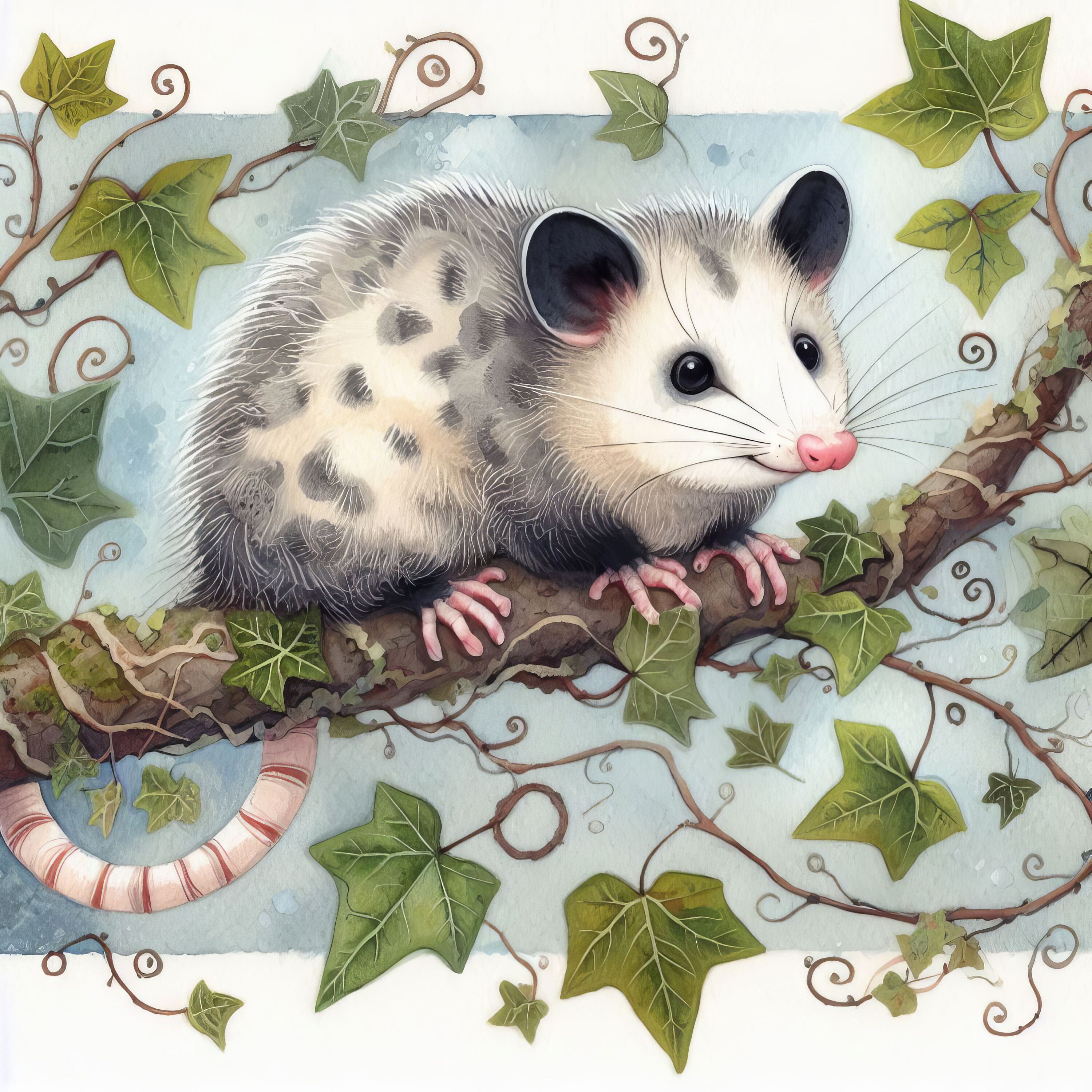 Possum Clip Art 10 High Res Watercolor Jpgs for Junk Journaling ...