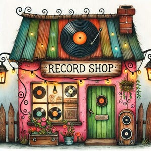 Record Shop: 10 High Res Watercolor Jpgs Junk Journaling, Scrapbooking ...