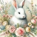 Vintage White Rabbit Bundle 10 High Res Watercolor Jpgs for Junk ...